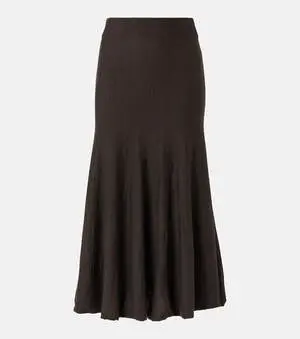 Khaite Mayu Wool Midi Skirt