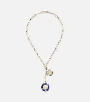 FOUNDRAE Crescent & Internal Compass Necklace - Gold