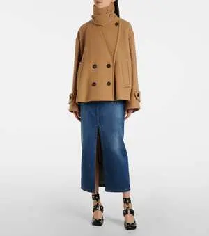 Chloé Front-slit Denim Midi Skirt