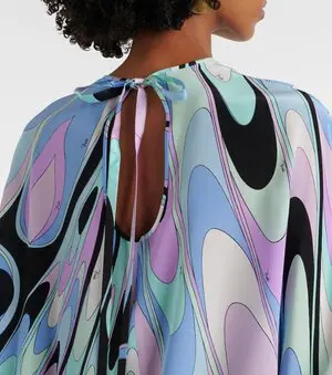 Emilio Pucci Printed Silk Blouse - Blue