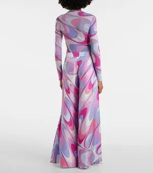 Emilio Pucci Iride Silk Twill Wide-leg Pants - Pink