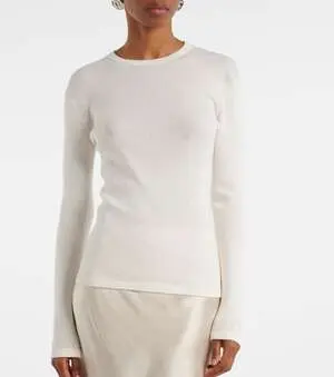 LISA YANG Vivian Knitted Top - White