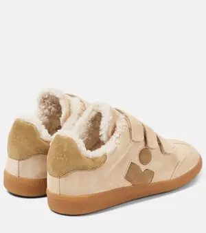Isabel Marant Étoile Beth Shearling-trimmed Leather Sneakers
