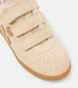 Isabel Marant Étoile Beth Shearling-trimmed Leather Sneakers