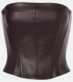 Stouls Rosalia Strapless Leather Top - Red