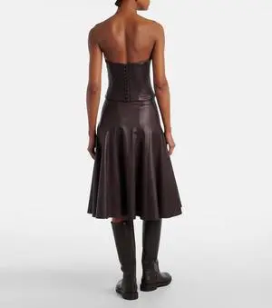 Stouls Rosalia Strapless Leather Top - Red