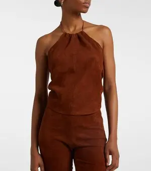 Stouls Halterneck Suede Top