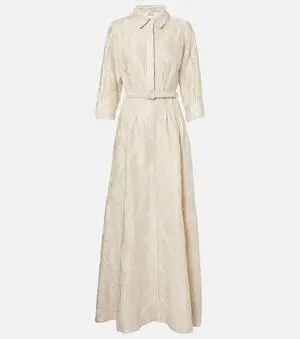 Simkhai Courtney Embellished Jacquard Gown - Beige