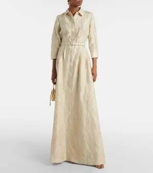 Simkhai Courtney Embellished Jacquard Gown - Beige
