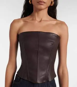 Stouls Rosalia Strapless Leather Top