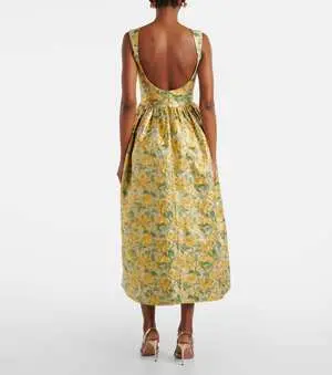 MARKARIAN Floral Lamé Jacquard Gown