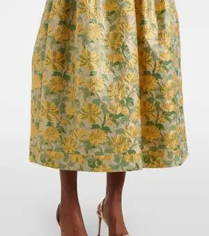 MARKARIAN Floral Lamé Jacquard Gown