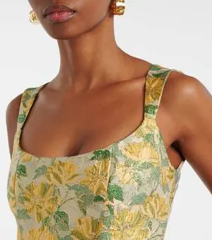 MARKARIAN Floral Lamé Jacquard Gown