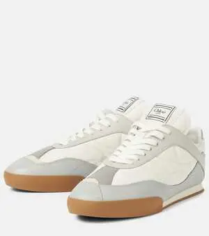 Chloé Kick Suede-trimmed Sneakers - Blue