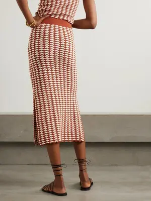 Escvdo Motupe Crocheted Cotton Midi Skirt