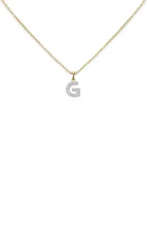 Monica Vinader Lab-created Diamond Initial Pendant Necklace - 14k Gold