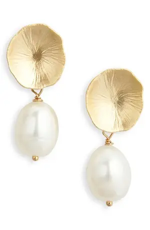 SET & STONES Dylan Freshwater Pearl Drop Earrings - Gold