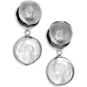 SET & STONES Set & Stones Reese Freshwater Pearl Drop Earrings Silver