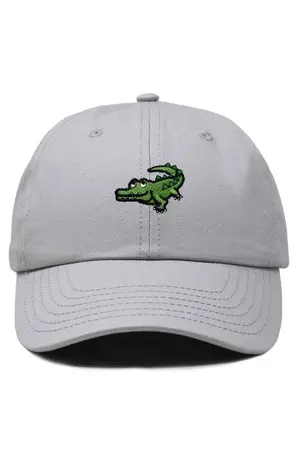 DALIX Alligator Embroidered Cap - Gray