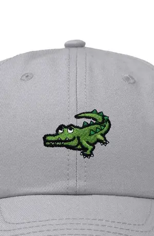 DALIX Alligator Embroidered Cap - Gray