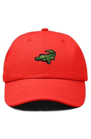 DALIX Dalix Alligator Embroidered Cap Red