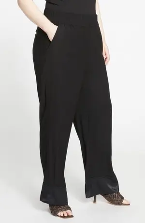Universal Standard Soiree Satin Trim Trousers