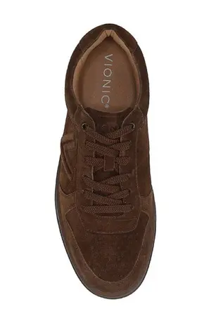 Vionic Lucas Court Leather Sneaker - Dark Brown