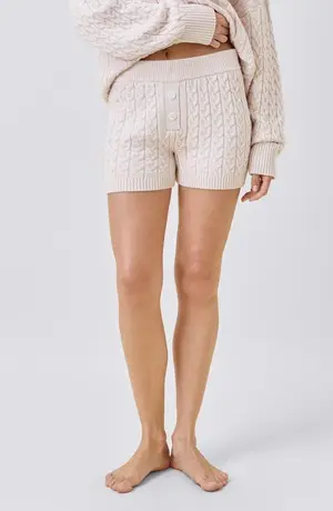 PAPINELLE Cable Knit Short Pajama Bottoms - Shell