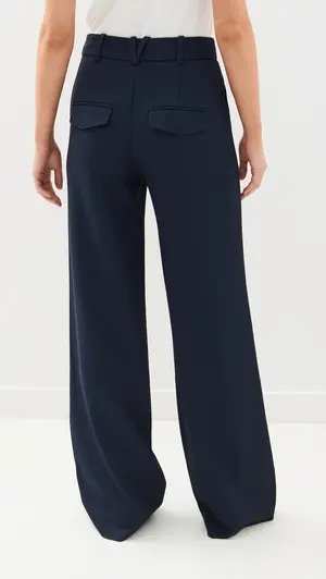 Veronica Beard Cole Wide Leg Pants - Navy