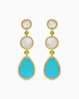David Yurman Dy Elements Statement Drop Earrings - Turquoise
