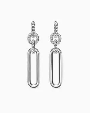 David Yurman Lexington And Sterling Silver Drop Earrings - Diamond