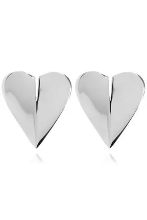 Alaïa Alaïa Le Coeur Mini Torn Earrings - Silver