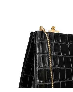 Tory Burch Croc Embossed Leather Mini Bag