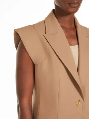 Max Mara Sleeveless Gabardine Jacket