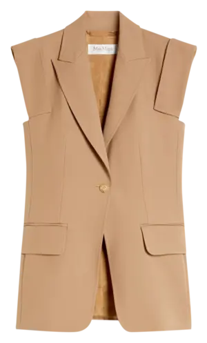Max Mara Sleeveless Gabardine Jacket