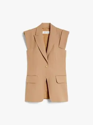 Max Mara Sleeveless Gabardine Jacket