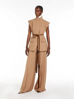 Max Mara Sleeveless Gabardine Jacket