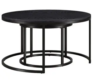 HUDSON&CANAL Watson Round Nested Coffee Table W Ith Mdf Top