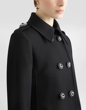 Dolce & Gabbana Double-breasted Wool Coat With Bejeweled Buttons
