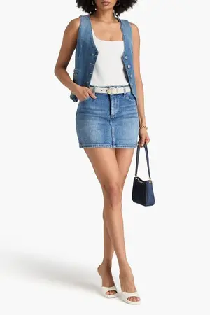 Alice + Olivia Joss Denim Mini Skirt