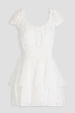 Alice + Olivia Gracie Broderie Anglaise Playsuit - White