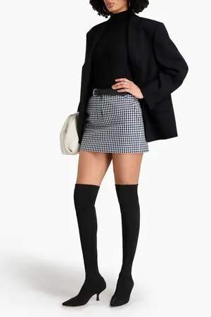 Tibi Gingham Twill Mini Skirt