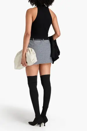 Tibi Gingham Twill Mini Skirt