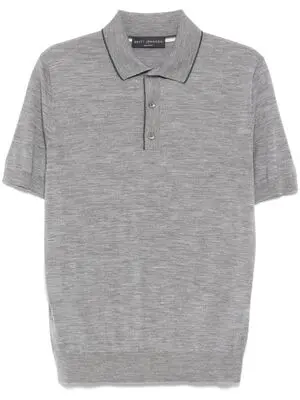 BRETT JOHNSON Wool Short-sleeve Polo Shirt