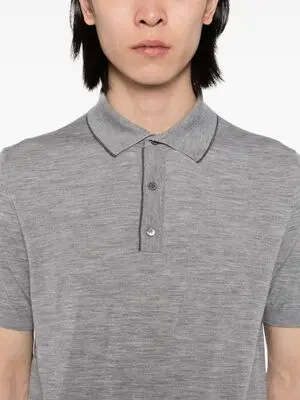 BRETT JOHNSON Wool Short-sleeve Polo Shirt