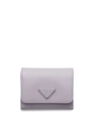 Prada Triangle-logo Leather Wallet - Purple