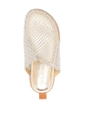 FORTE_FORTE Rhinestone-embellished Slippers - Neutrals