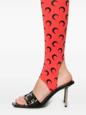 MARINE SERRE Moon-print Leggings - Red