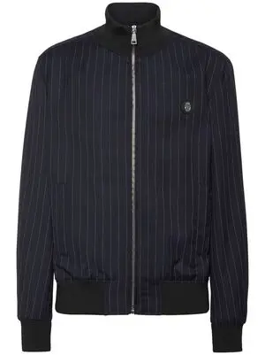 BILLIONAIRE Wool Pinstripe Bomber Jacket