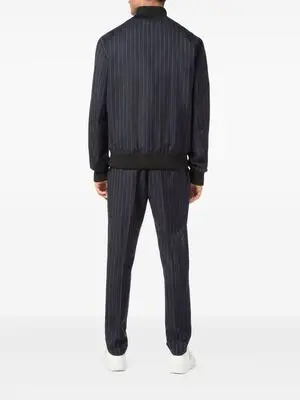 BILLIONAIRE Wool Pinstripe Bomber Jacket